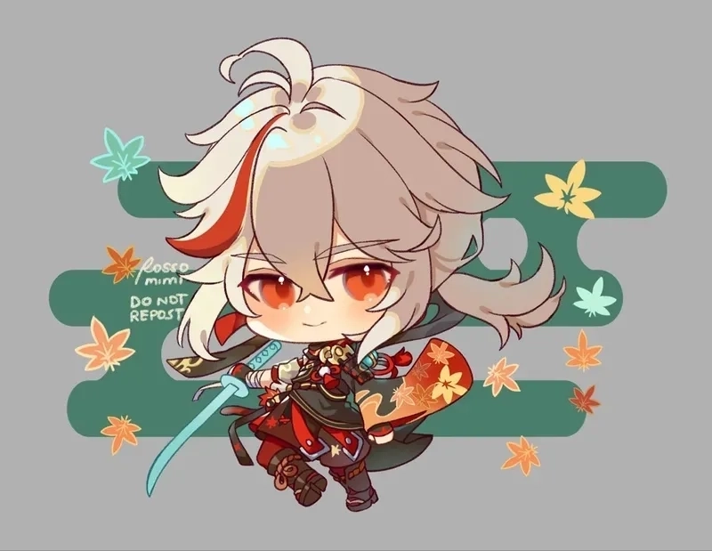 Stunning Kazuha chibi fanart collection for anime lovers